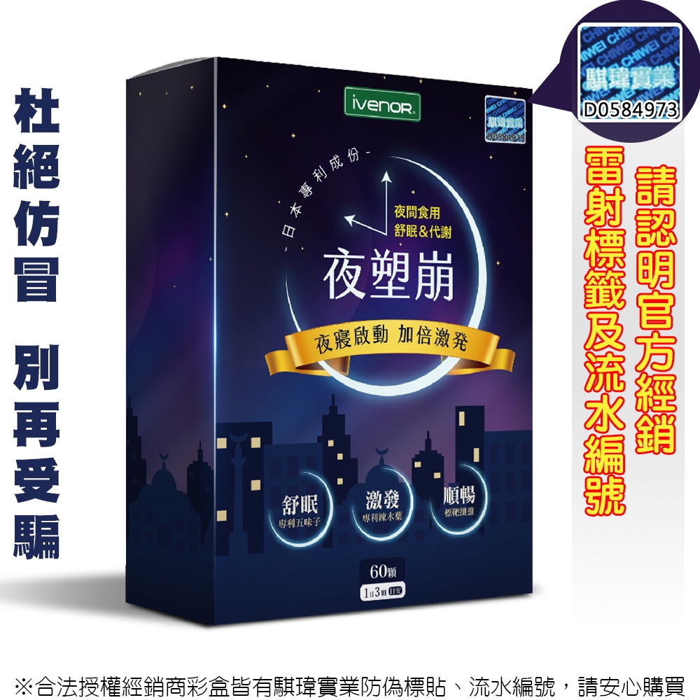 Ivenor 晚安塑崩膠囊(60粒/盒) 二代晚安塑崩膠囊 塑崩錠 夜安塑崩膠囊 夜塑崩 | 蝦皮購物