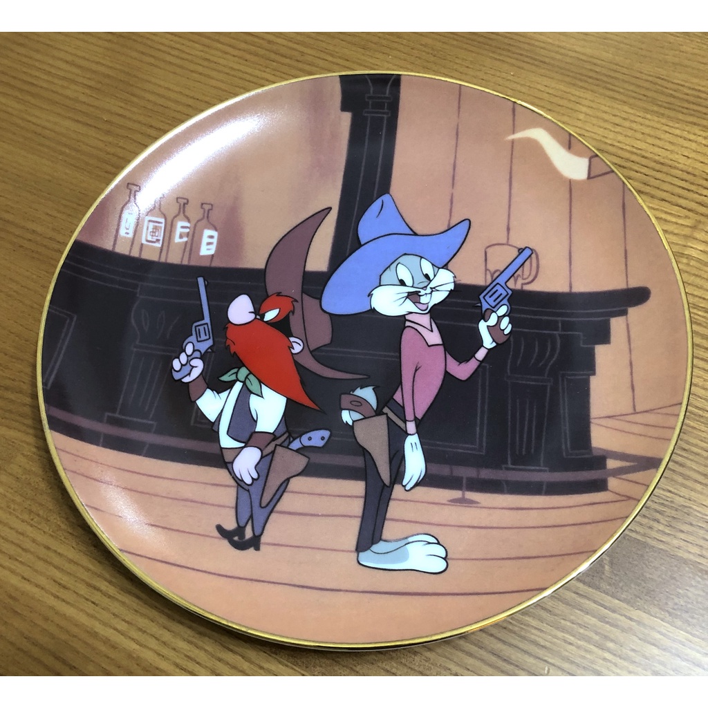 Warner Bros plate "WILD and WOOLY HARE" 1992 限量 瓷盤 立畫 | 蝦皮購物