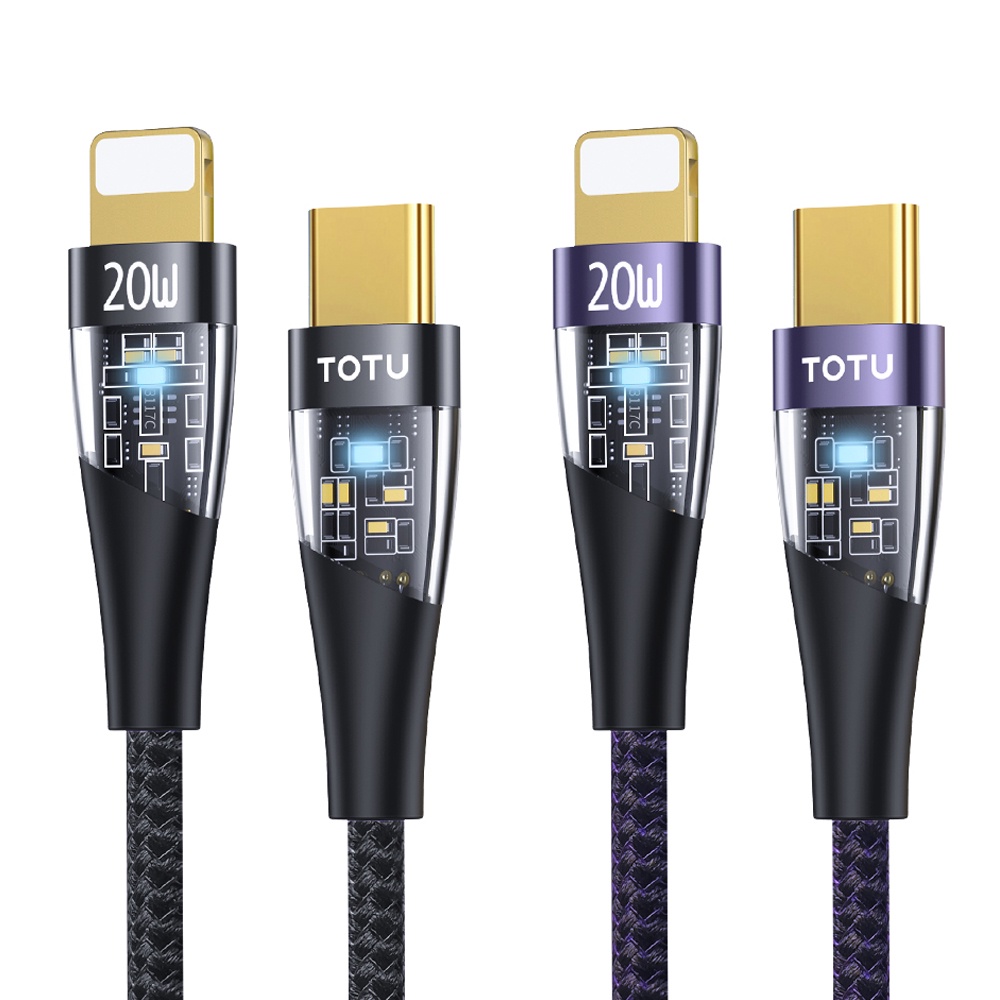 TOTU PD/Lightning/Type-C/iPhone充電線傳輸線快充線 LED 明系列 1.5M 拓途 | 蝦皮購物