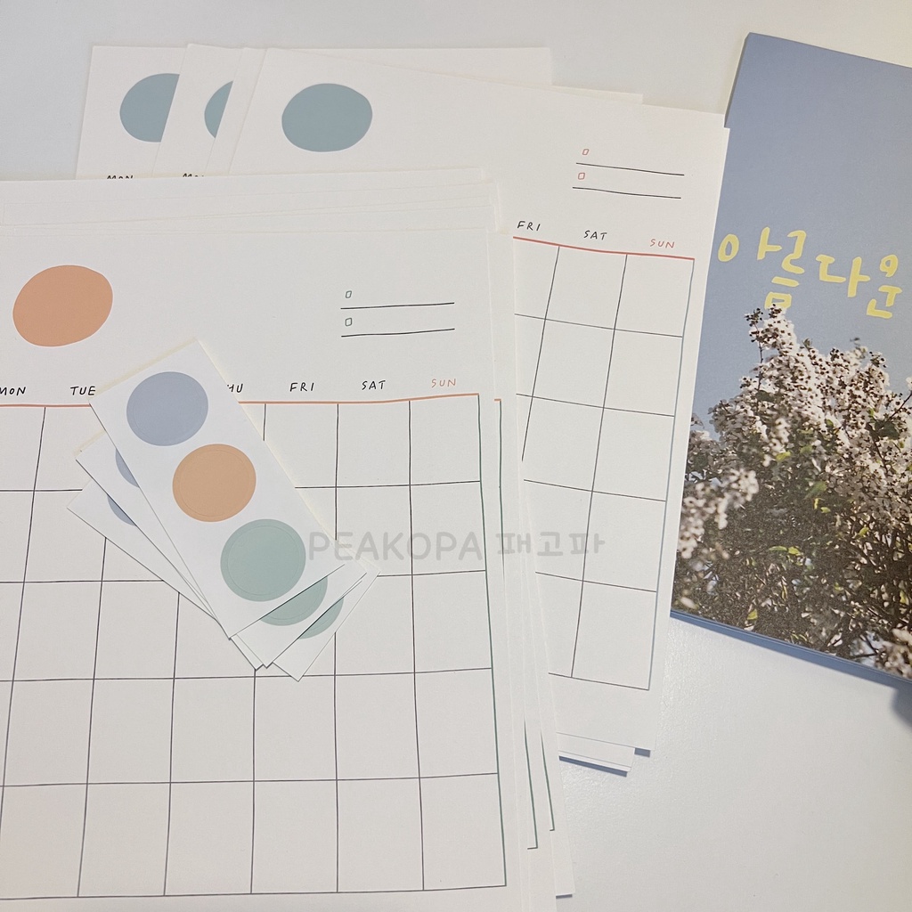 [韓國文創-現貨] 🗓 P005 ppp studio 質感自填式月計畫卡紙 月曆 行事曆 月計畫紙 | 蝦皮購物
