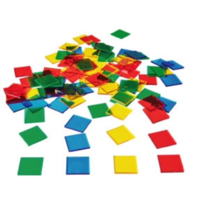 方形透明片 （1英吋，4色，100 PCS) USL 遊思樂 教具 | 蝦皮購物