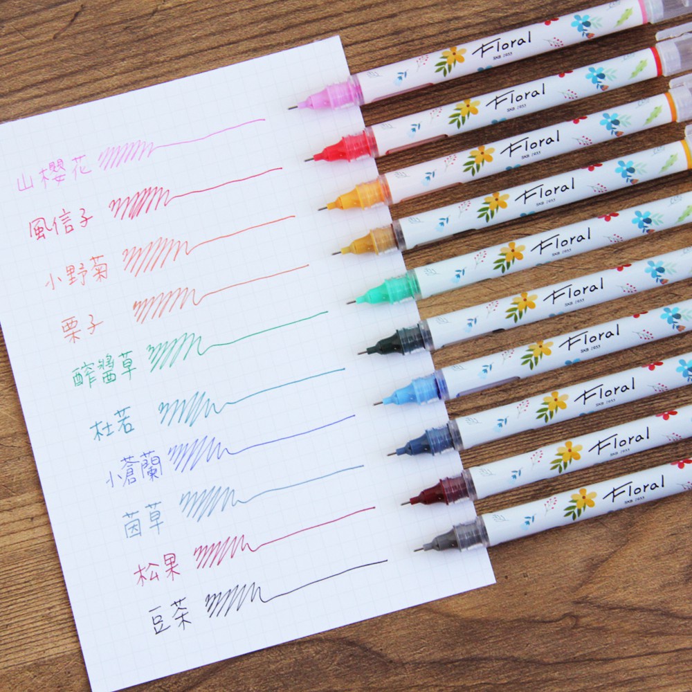 SKB G-2003 花卉筆 花繪 走珠君 0.5 直液式中性筆 速乾 手帳筆 復古色 針筆 兒童節 超值出清 好愛買 | 蝦皮購物