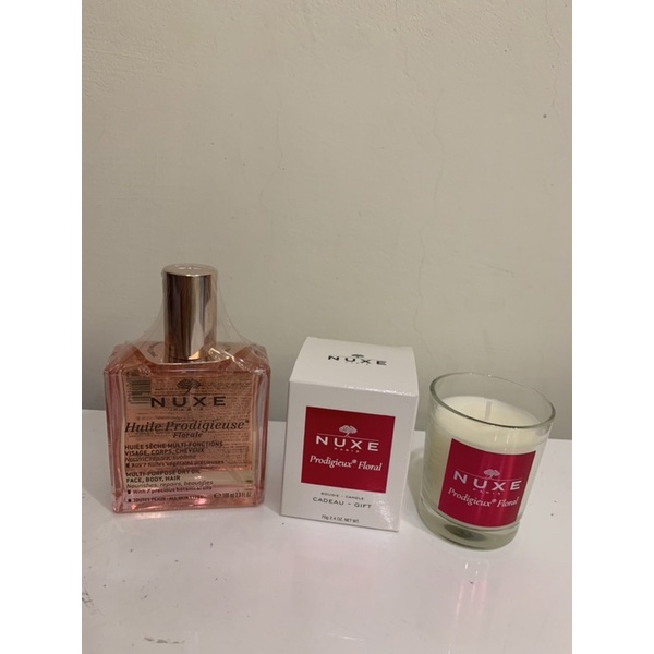 Nuxe全效花香精華油100ml(2025/04)Nuxe全效花香香氛蠟燭70g（2025/01） | 蝦皮購物