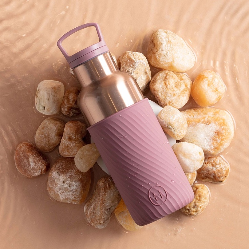 【2件9折】美國 HYDY 時尚不銹鋼保溫水瓶 480ml 蜜粉金瓶 (水波紋乾燥玫瑰) 保冷瓶 水壺 交換禮物 | 蝦皮購物