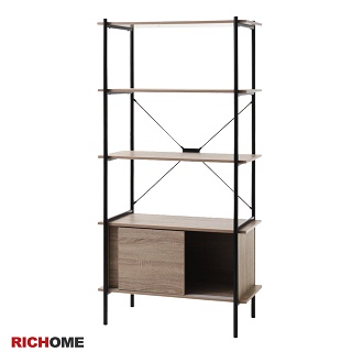 RICHOME 福利品 SH-575 北歐風E1板5層架 (附門) 層架 書架 置物架 展示架 展示 收納 | 蝦皮購物