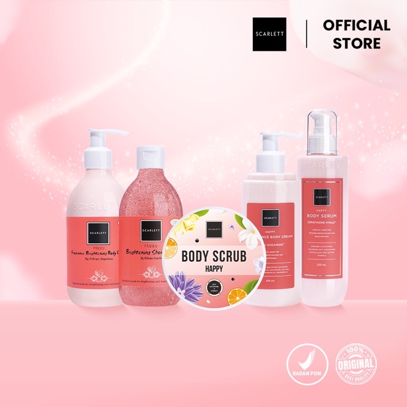 SCARLETT HAPPY SERIES - BODY LOTION - SERUM - LULUR - CREAM | 蝦皮購物
