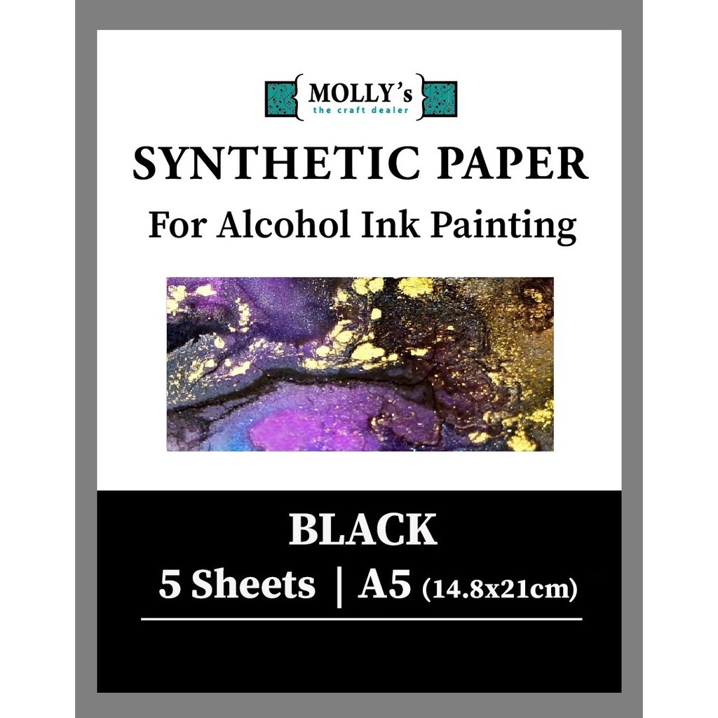 Synthetic Paper Black A5 For Alcohol Ink Painting Art Craft | 蝦皮購物