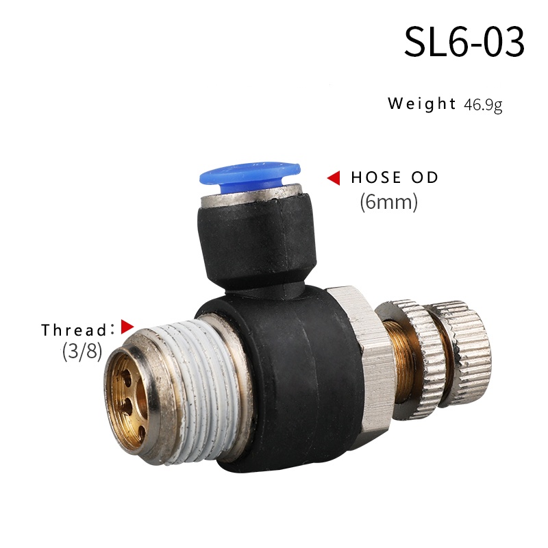 Sl 連接器氣管氣管快速接頭油門閥速度調節閥 SL4 / 6 / 8 / 10 / 12-M5 01 02 03 | 蝦皮購物