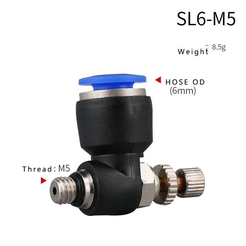 Sl 連接器氣管氣管快速接頭油門閥速度調節閥 SL4 / 6 / 8 / 10 / 12-M5 01 02 03 | 蝦皮購物