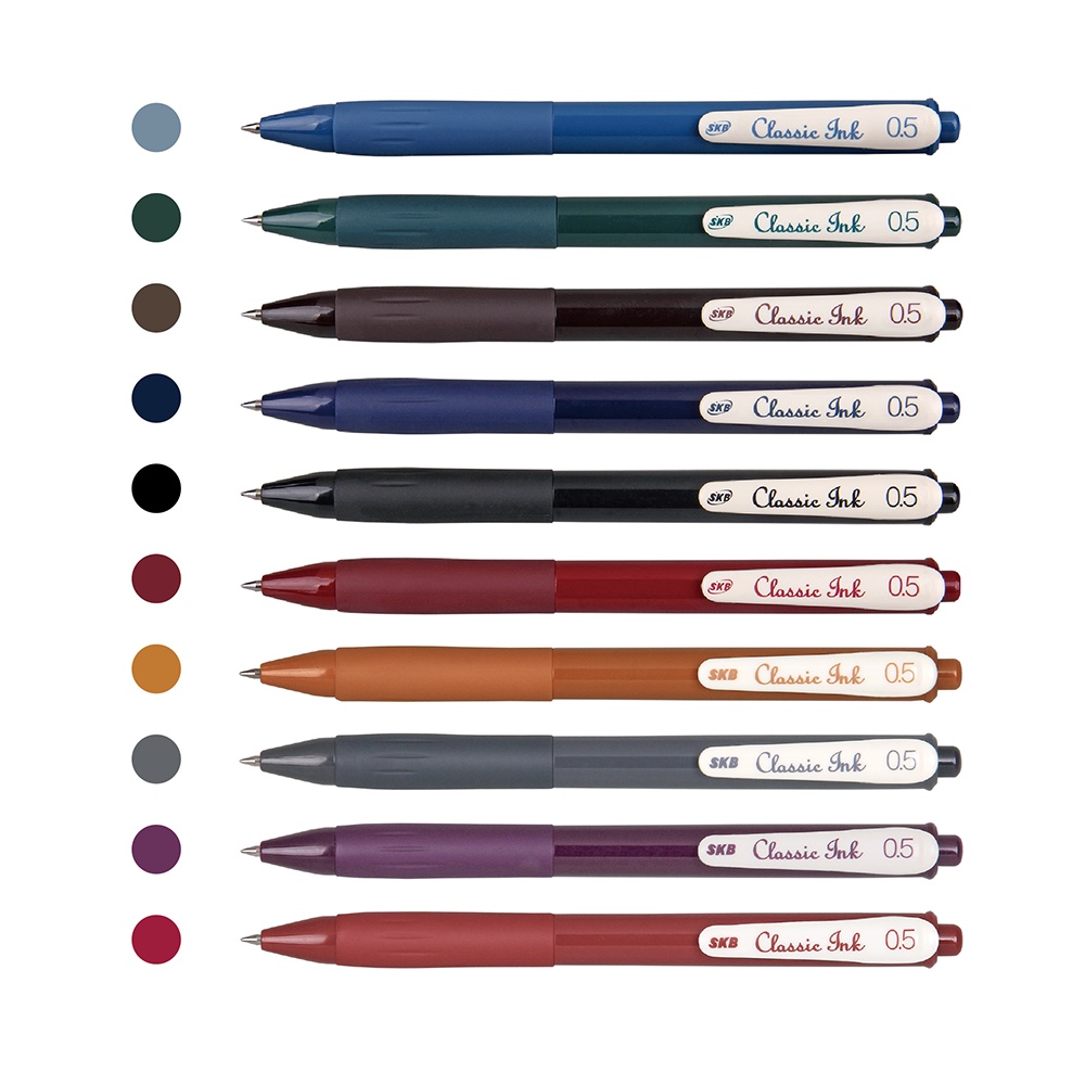 SKB G-2506 復古色速乾大容量按動中性筆 0.5mm 復古色 文青 好書寫 懷舊風 辦公 好愛買 手帳 | 蝦皮購物