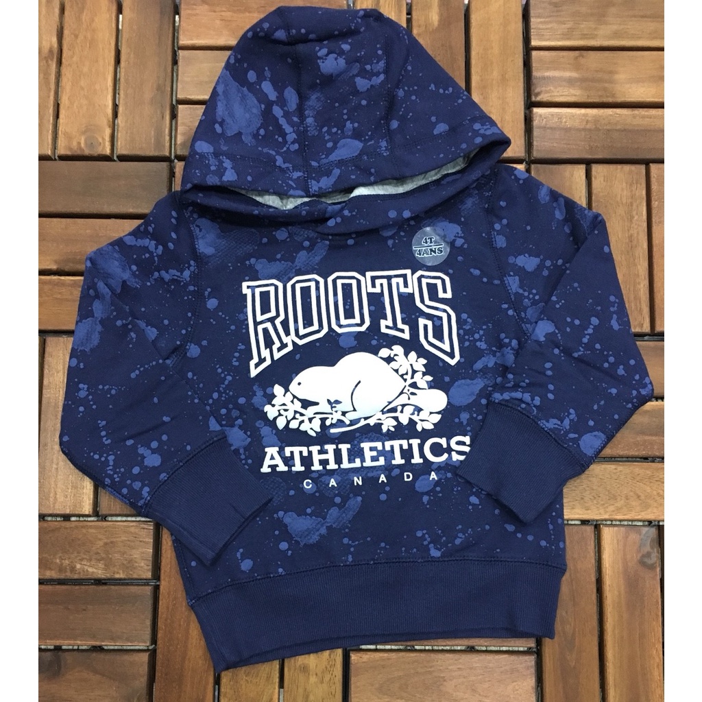 【麋鹿巴士】Roots 小童 刷毛長袖帽T 藍迷彩4T | 蝦皮購物