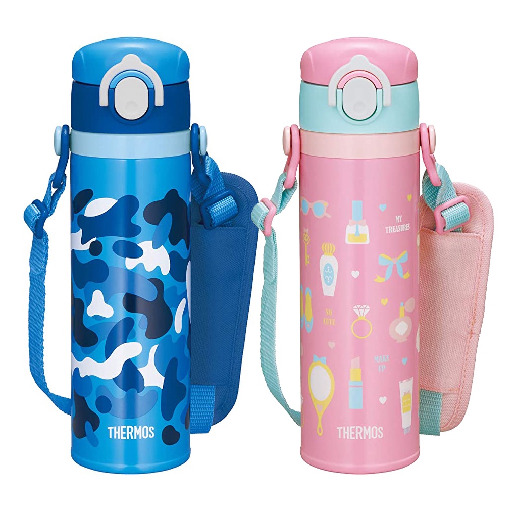 THERMOS 膳魔師 不鏽鋼真空保溫瓶 500ml 背帶式保溫杯 彈蓋瓶 JOI-500 保冷瓶 兒童水壺 | 蝦皮購物