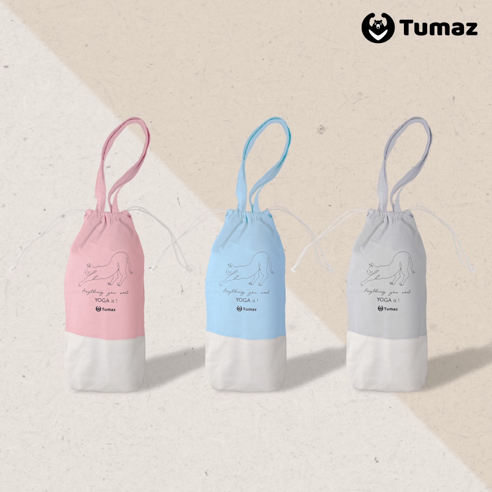 Tumaz月熊/貓咪瑜珈帆布背袋 鋪巾袋 帆布提袋 背帶配色束口袋 背袋 (適用滾筒,鋪巾,瑜珈磚) 免運台灣現貨 | 蝦皮購物