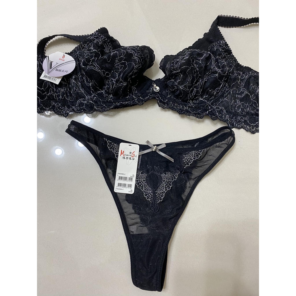 曼黛瑪璉 薄襯 成套 內衣 丁字褲 成套 C75 D75 L 黑色 網紗 爆乳內衣 V極線 性感內衣 V極線 | 蝦皮購物