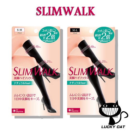 【日本直郵】SLIMWALK(孅伶) 美麗的雙腿高襪子Tural Feel 黑色 | 蝦皮購物