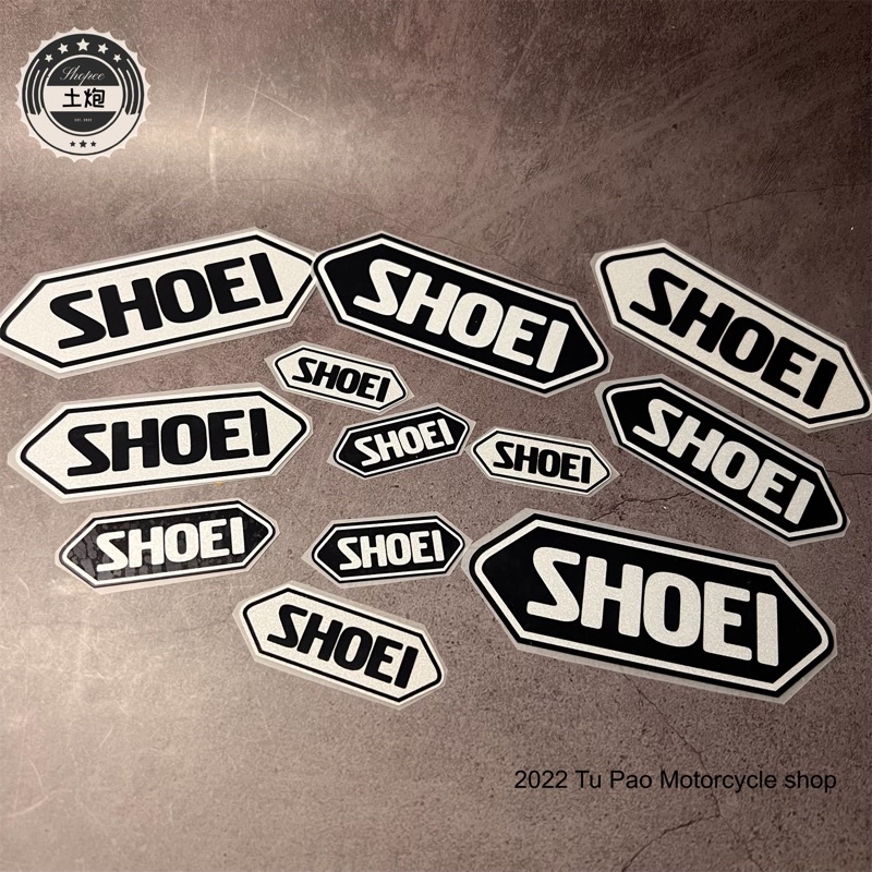 【土炮】SHOEI LOGO反光貼紙 ️Motogp贊助商#反光貼紙#SHOEI | 蝦皮購物