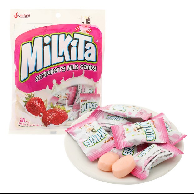PERMEN MILKITA Milk Candy 印尼 牛奶口味軟糖 80g | 蝦皮購物
