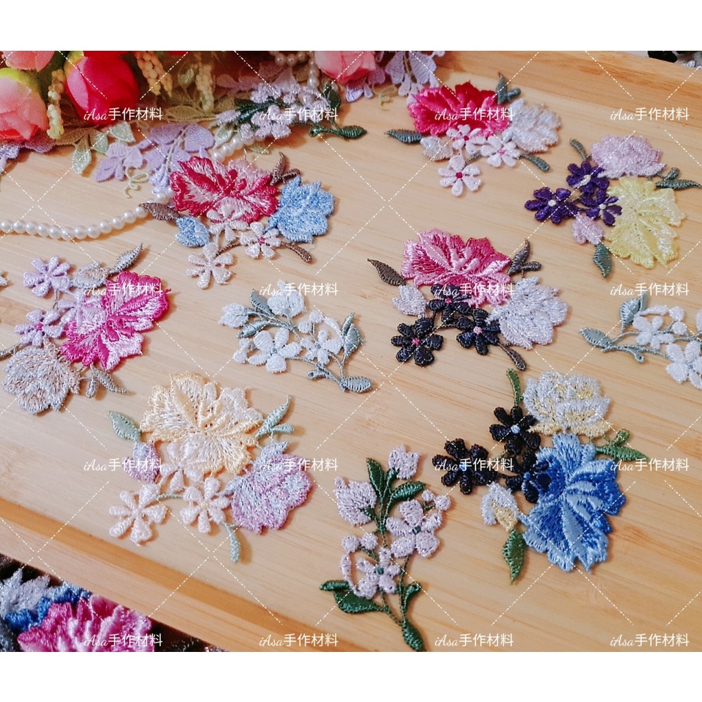 《iAsa愛莎の》手作材料 精緻重工幻彩銀絲刺繡花朵花貼diy服裝童裝家居手帳裝飾《無背膠》 | 蝦皮購物