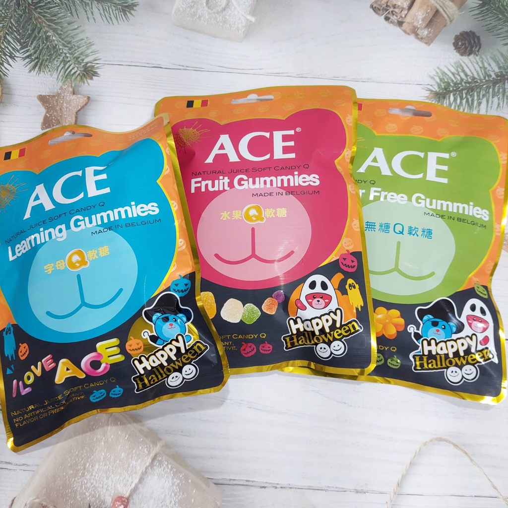 ACE Q軟糖系列 無糖Q軟糖 字母Q軟糖 水果Q軟糖 酸Q熊軟糖 兒童軟糖 ACE軟糖 最新效期 inves | 蝦皮購物