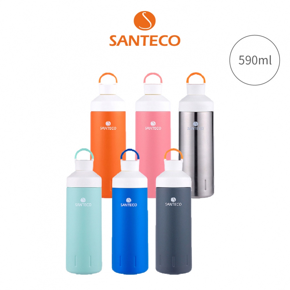 SANTECO Ocean 保冷保溫瓶 590ml 琥珀澄/石英粉/海灣藍/暴風灰/不鏽鋼/薄荷綠 | 蝦皮購物