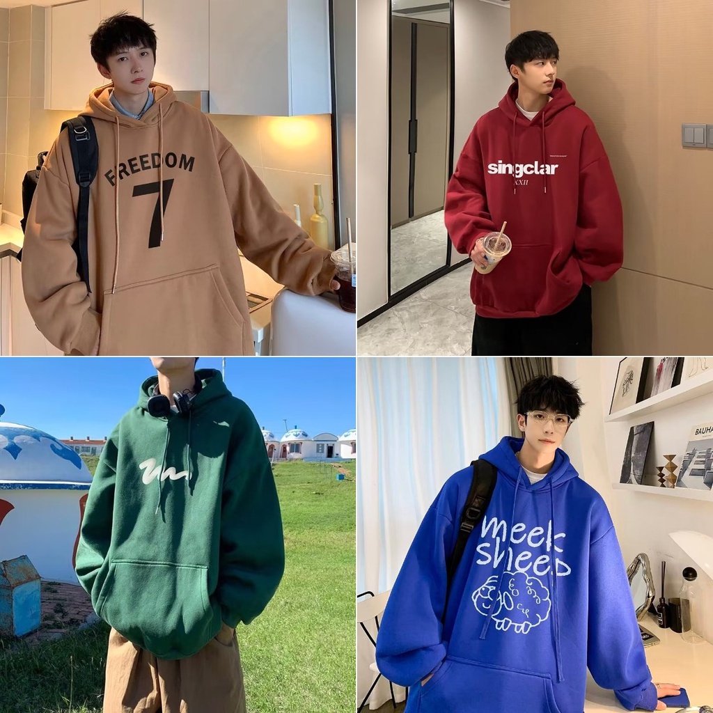 帽T男 長袖上衣男 連帽衛衣男士 大學T【M-5XL】衛衣男連帽潮流重磅寬松簡約印花潮牌ins秋冬加厚衣服@木吉街風男裝 | 蝦皮購物