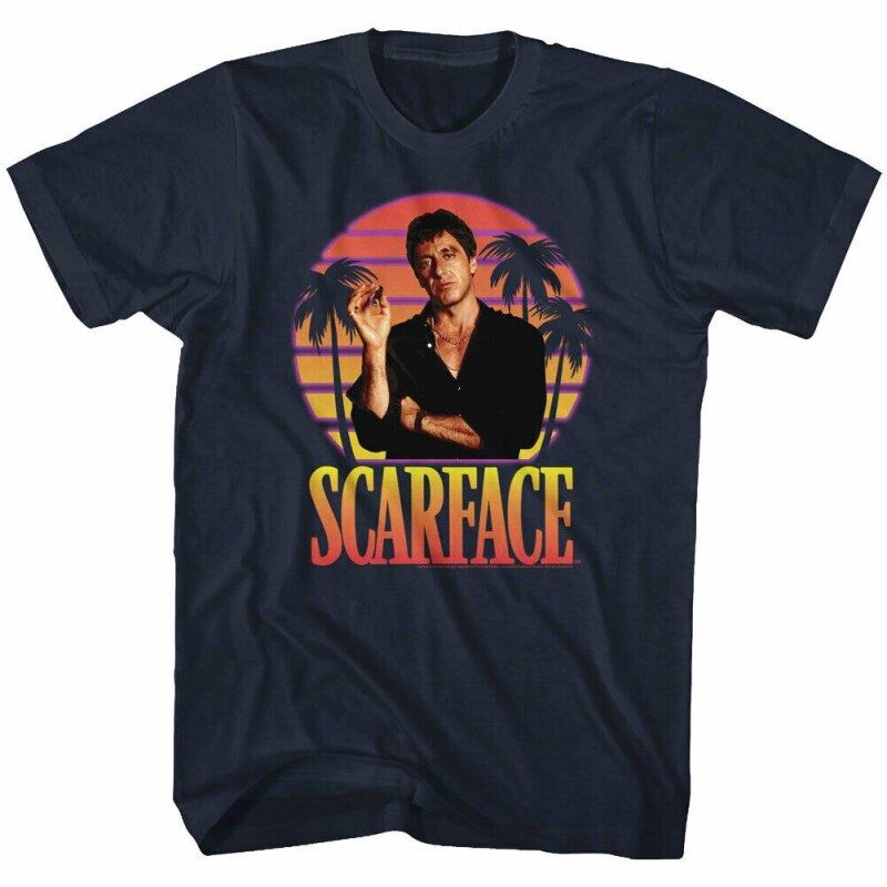 Scarface 官方 Tony Montana Miami Sunset 男士 T 恤 Pacino Palms 加大 | 蝦皮購物