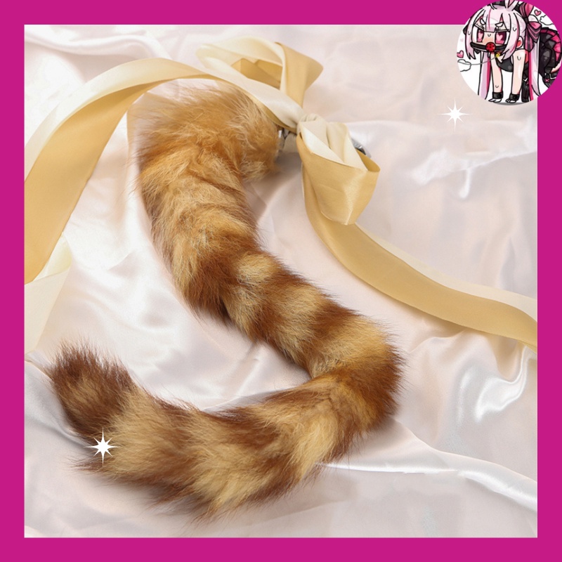 『隔日到貨 隱私出貨』喵星人 三花貓尾巴 狐狸尾巴 尾巴 真毛尾巴 貓尾巴 蓬鬆感 40cm 角色扮演 金屬頭 可拆卸 | 蝦皮購物