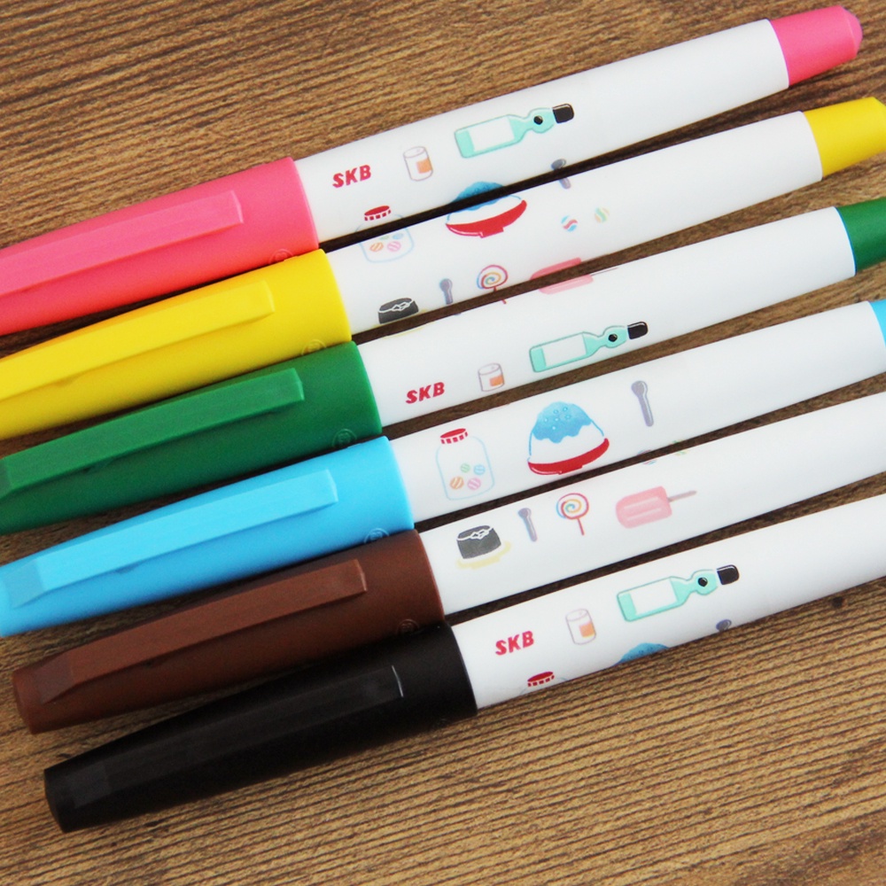 SKB M-10C 秘書簽字筆 台味經典 6色 著色筆 簽字筆 特賣 兒童 繪畫 美術 細字彩色筆 超值包 好愛買 | 蝦皮購物