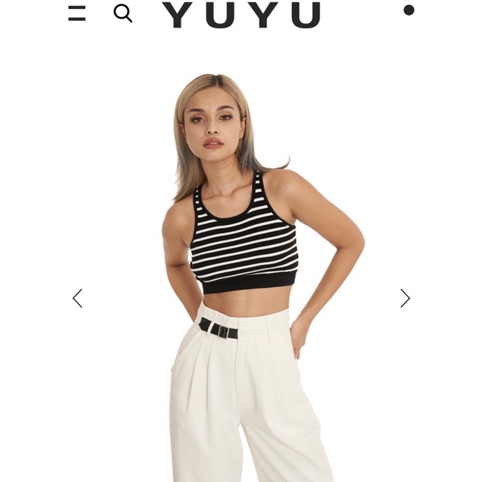 YUYU Active Streak Knit Top 黑白(S) | 蝦皮購物