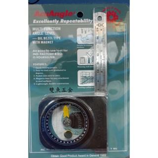 【雙魚五金】ACUANGLE 萬能角度器 A-100 多功能角度水平儀 角度儀 磁性角度器 A100 角度規 角度量測 | 蝦皮購物