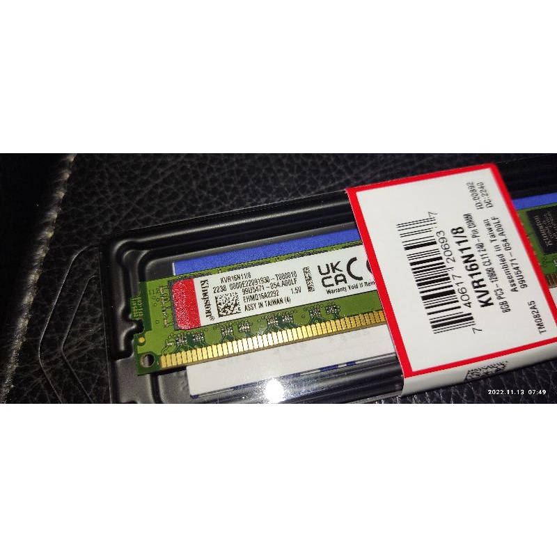 全新盒裝 Kingston 金士頓 海盜船 DDR3 1600 8G 8gb KVR16N11/8 | 蝦皮購物
