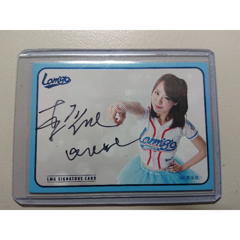 CPBL Lamigo Lamigirls 李采依 藍框 簽名卡 | 蝦皮購物