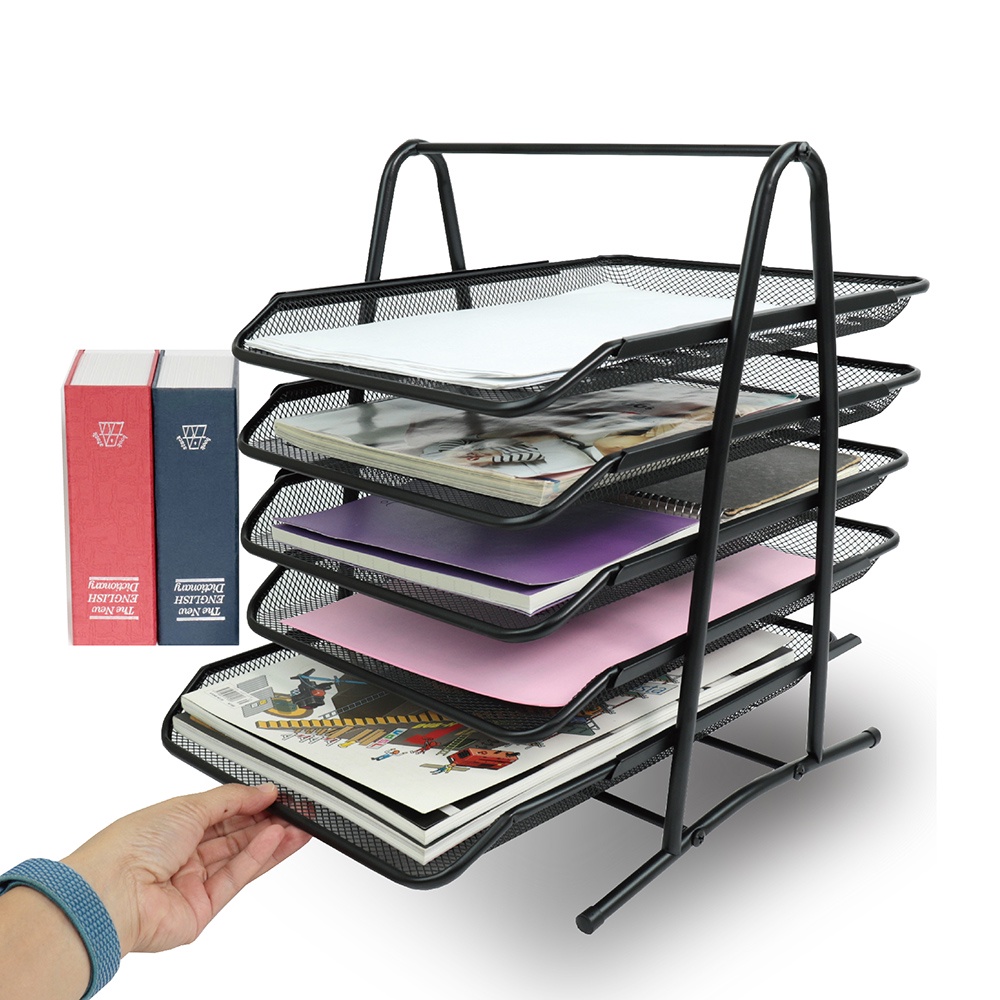 【寄得快】辦公A4文件架 三層/四層/五層文件架 多層文件盤 文件座辦公收納用品 金屬收納 | 蝦皮購物