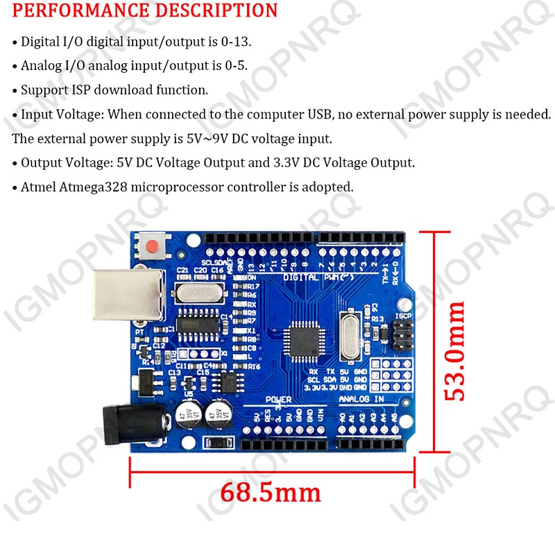Uno R3官方ATMEGA16U2+MEGA328P芯片適用於Arduino UNO R3開發板+USB線 | 蝦皮購物