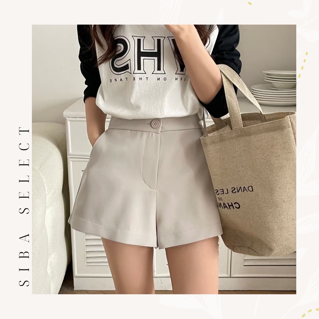 【SiBA Girl】LLR-0650 現貨 素面口袋西裝短褲 西裝 口袋 後鬆緊 短褲 女裝 9B | 蝦皮購物