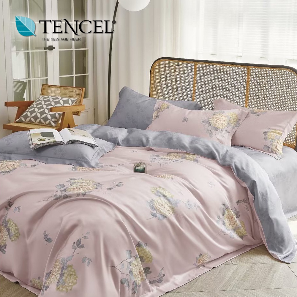40支100%純天絲TENCEL【單人 雙人 加大 特大組合】規格可選 35公分 床包四件組 床罩七件組 春日悸動 | 蝦皮購物
