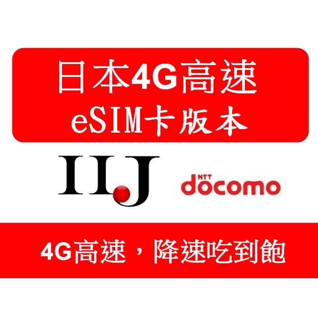 eSIM版 IIJ (docomo) 7天 10天 15天 30天 4G速度 超量降速吃到飽 賣場 日本上網卡 無實體卡 | 蝦皮購物