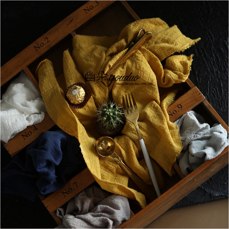 [質感]多色日式ZAKKA毛邊肌理感餐巾 攝影道具 茶巾餐布拍照背景ins棉麻背景布白色純色chic極簡攝影背景布 | 蝦皮購物