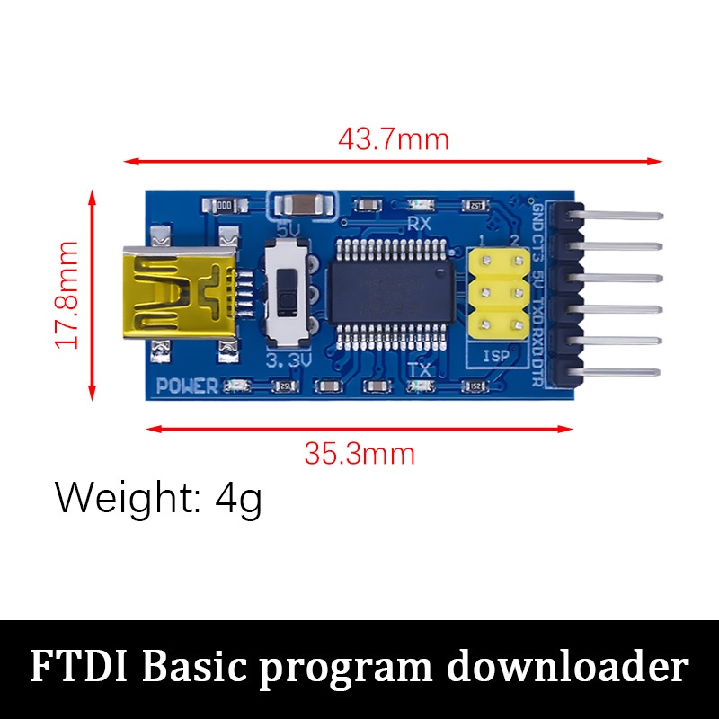 Ft232rl FTDI USB 3.3V 5.5V 轉 TTL 串行適配器模塊,適用於 Arduino FT232 迷 | 蝦皮購物