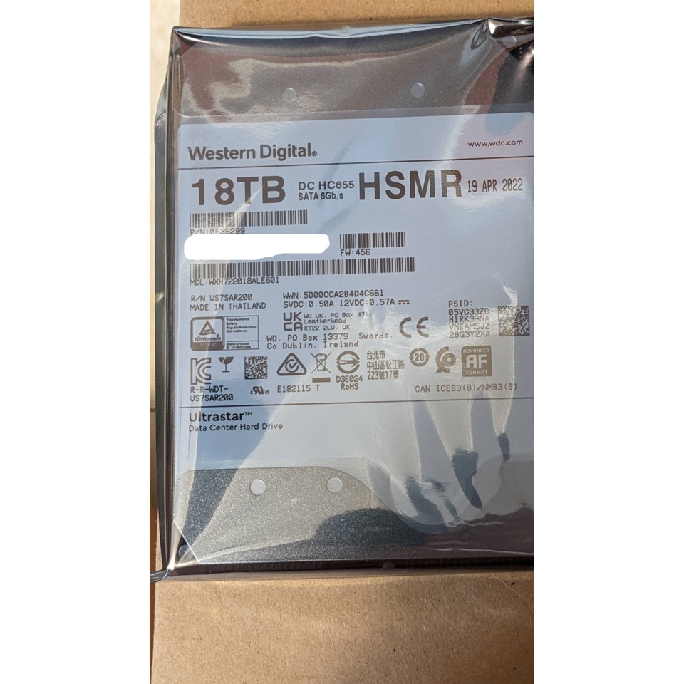 Western Digital Ultrastar DC HC655 18TB SATA 企業碟 | 蝦皮購物