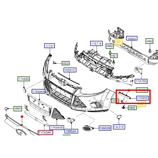 【JT福特原廠】FOCUS MK3 12-15 正廠 前保側扣 | 蝦皮購物