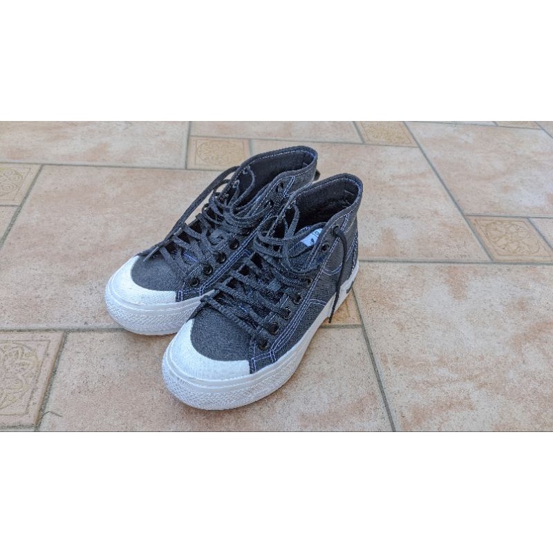 ADIDAS NIZZA TREK 經典鞋 GZ8857 黑 厚底 帆布 中筒休閒 | 蝦皮購物