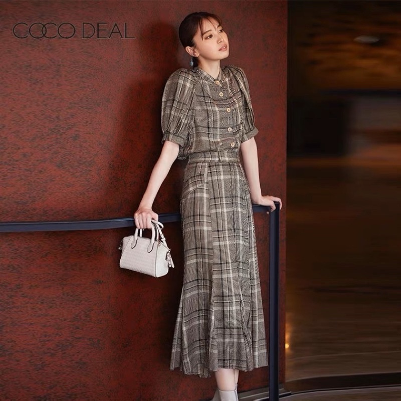 現貨 Cocodeal 典雅英倫風復古格紋修身魚尾裙 2號 | 蝦皮購物