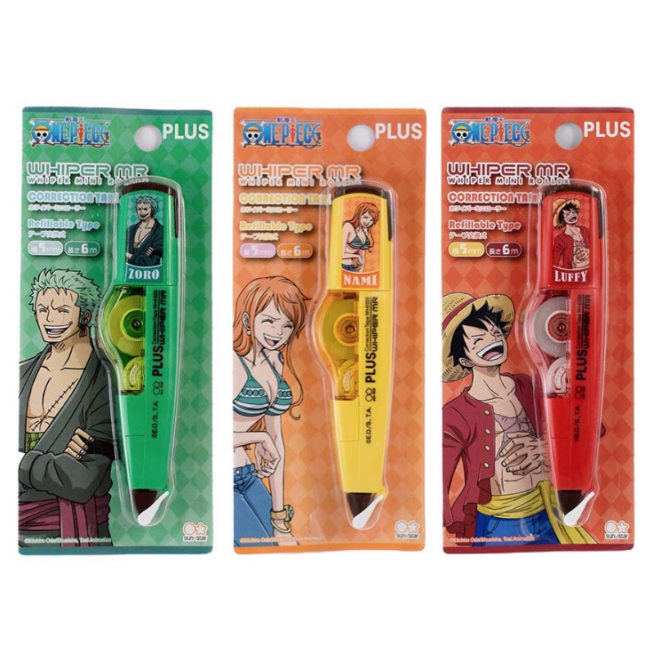 【king Plaza】plus 普樂士 航海王 Mr 滾輪修正帶 聯名限定 One Piece 魯夫 娜美 索隆 蝦皮購物