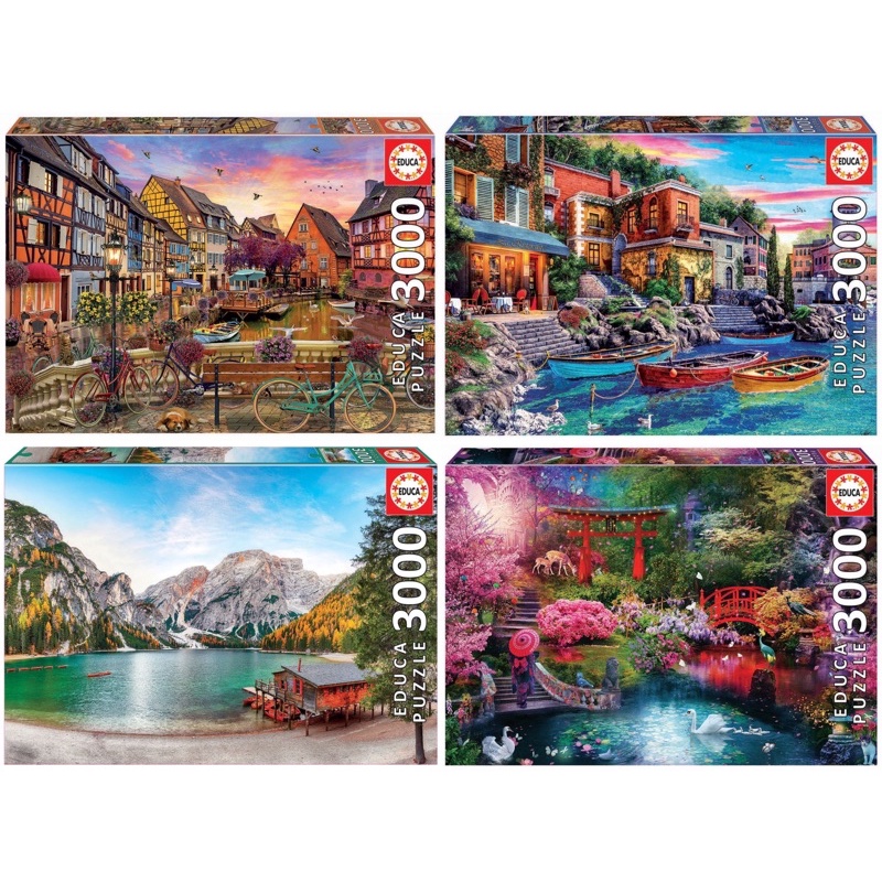 現貨免運EDUCA 拼圖 3000片 法國科爾馬19051、19052、布拉耶斯湖19281、日本庭園 19282 | 蝦皮購物