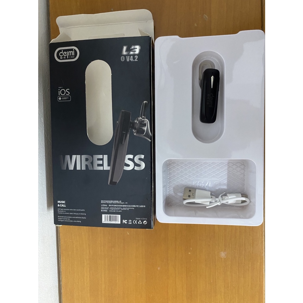 DELMI L3 大音量 藍牙耳機 運動 開車 安卓蘋果通用 戴米 藍芽 單耳 智能 智慧 穿戴 商務辦公（以拆新品） | 蝦皮購物