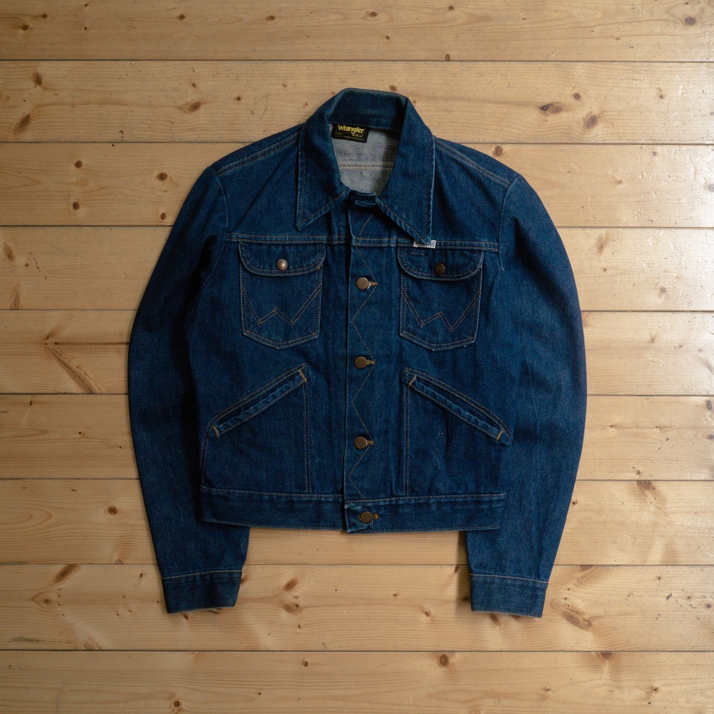 《白木11》 80s Wrangler 124MJ denim jacket 美國製 藍哥 深藍 牛仔 丹寧 外套 夾克 | 蝦皮購物