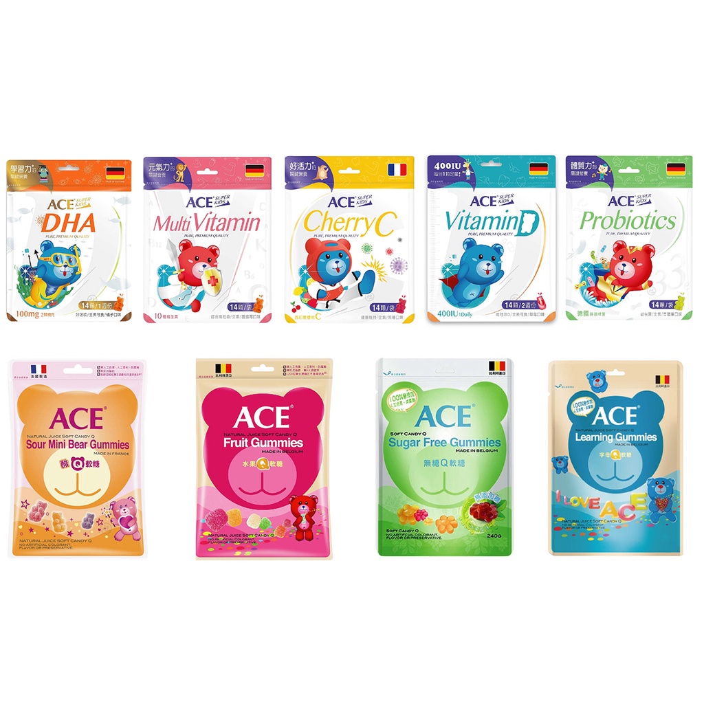 【ACE軟糖】天然Q(水果.酸熊.無糖.字母) 量販包240g/隨手包48g【健人館】 | 蝦皮購物