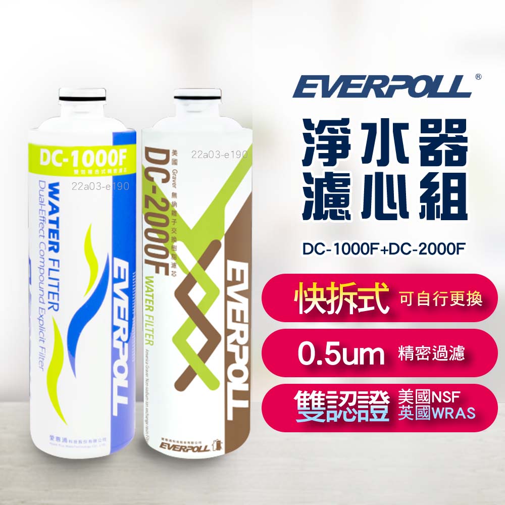【EVERPOLL愛科濾淨】雙效複合式淨水器DCP-3000 一年份濾芯組 DC-1000F DC-2000F | 蝦皮購物