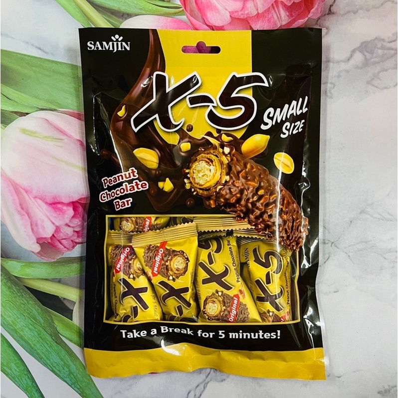 [大貨台日]韓國 SAMJIN X-5花生巧克力風味捲心酥 152g X5巧克力 捲心酥 花生酥 | 蝦皮購物